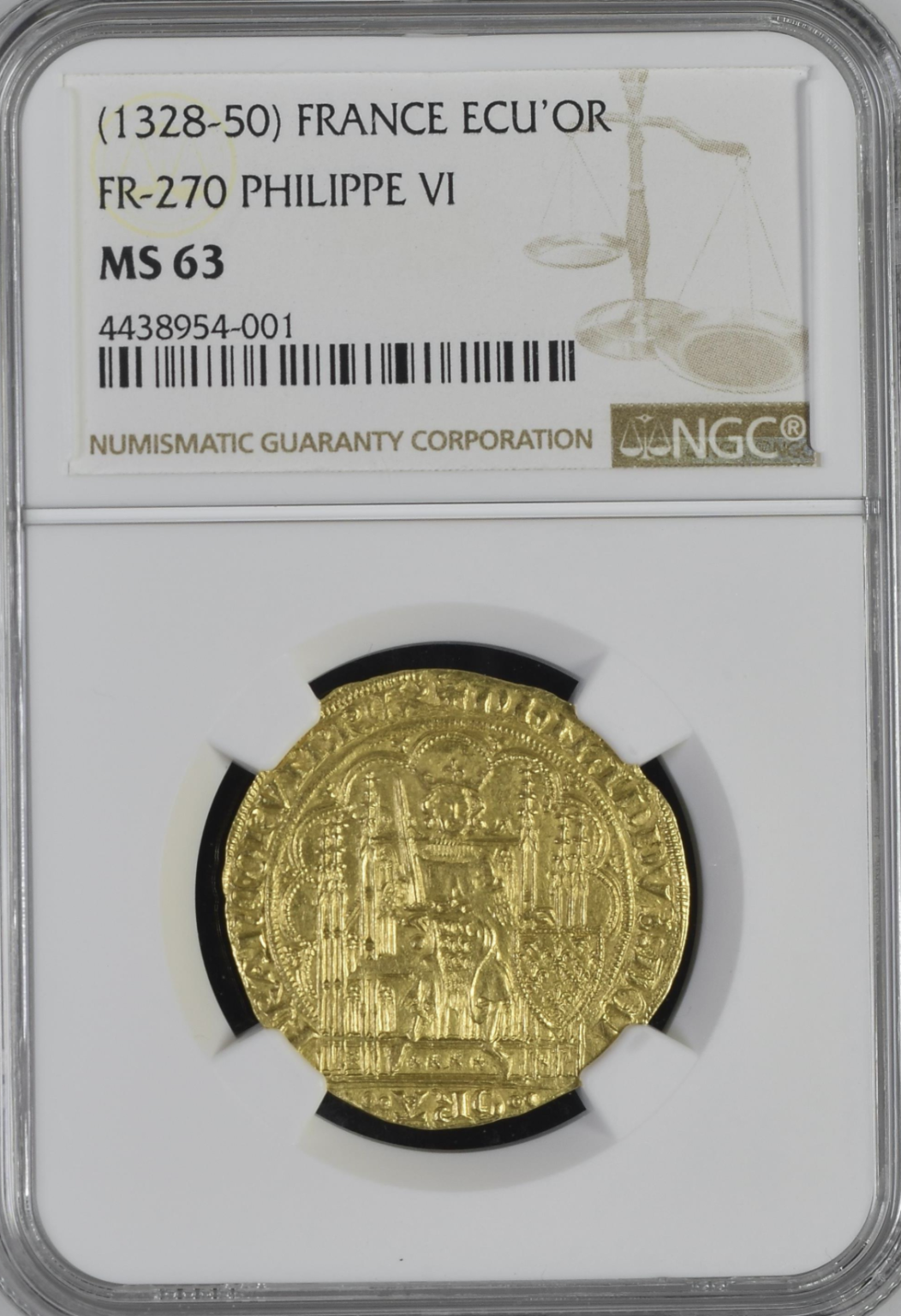 フランス1328〜1350年フィリップ6世エキュ金貨 NGC MS63 - PREMIUM GOLD COIN